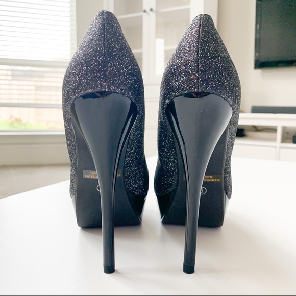 Lasonia | Shoes | Lasonia Black Glitter High Heels Pumps | Poshmark